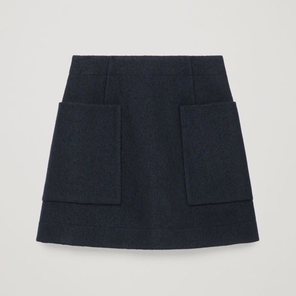 COS | Skirts | Navy Aline Boiled Wool Cos Skirt With Sidepocket Detail ...